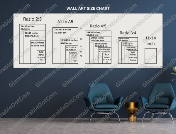 Wall Art Size Chart Printable